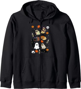 Huebucket Halloween Pug Kapuzenjacke