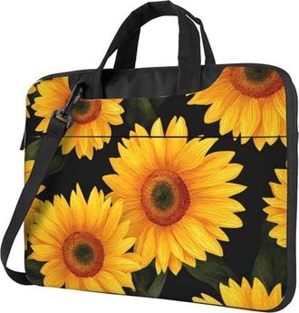 Generic Housse de protection pour ordinateur portable de 15,6, motif tournesol aquarelle avec bandouli&egrave;re, housse de protection antichoc pour ordinateur porta