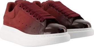 Alexander McQueen Oversized Calfskin Sneakers - Burgundy