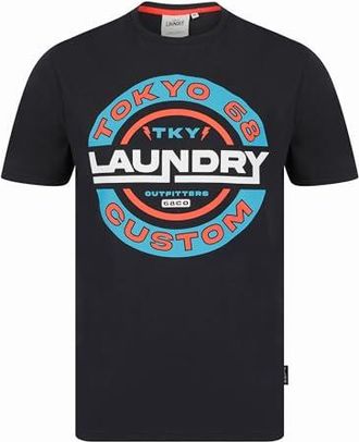 Tokyo Laundry T-shirt à col rond en coton pour homme Motif graphique rétro, Sky Captain Navy, M
