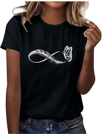 Generic T-shirt Fille D&eacute;contract&eacute; Femme T-shirt &agrave; Col Rond Comme Haut &agrave; Manches Courtes Imprim&eacute; Mode Pour Un T-shirt De Gym Tendance Pour Femmes T-shirts Dr&ocirc;l