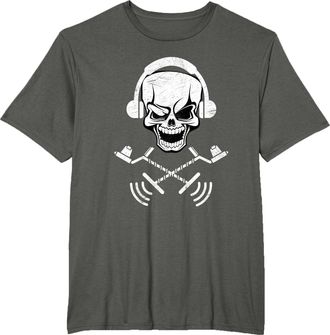 Foxxy Merch Metalldetektor Detektor Sch&auml;del Schatzsuche Jagd Detektor T-Shirt