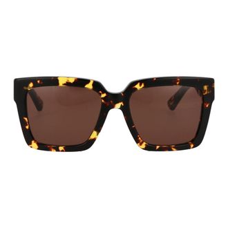 Bottega Veneta unisex, Accessoires, Brun, Taille: 55 MM Lunettes de soleil rectangulaires