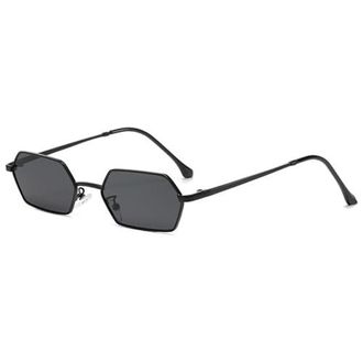 Generic Lunettes De Soleil &Agrave; Petite Monture En M&eacute;tal For Hommes Et Femmes, For Le Sport Plein Air Les Vacances(Black)