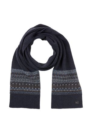 Camel Active Herren Strickschal aus reiner Wolle Navyblau, menswear-OS