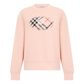 Burberry Femme, Sweatshirts et sweats &agrave; capuche, Rose, Taille: 36 FR SweaT-shirt en coton Check Knight Stamp
