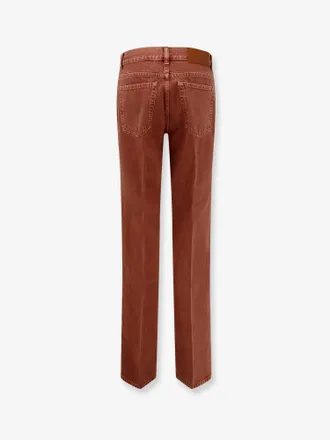 Chlo&eacute; Womens Denim Trousers Orange Cotton