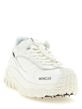Moncler Mens White Leather Athletic Sneakers