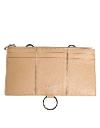 Dolce & Gabbana Mens Beige Calfskin Leather Large Crossbody Card Holder Wallet