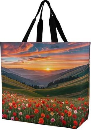 Generic Jardin De Nuages Au Coucher Du Soleil Sac Courses D&eacute;contract&eacute; Sacs De Courses R&eacute;utilisable Sac A Main Femmes Pour Travail Shopping Universit&eacute;