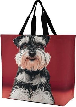 Generic Schnauzer Sac A Main Femme Grand Sacs De Courses L&eacute;ger Sac Fourre-Tout Pour Shopping Travail Voyage