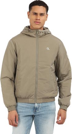 Calvin Klein Herren Jacke Padded Hooded Übergangsjacke, Brindle (Beige), S