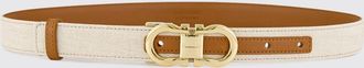 Ferragamo Ceinture ajustable Gancini en toile avec boucle monogramme