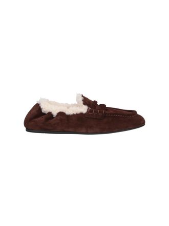 Miu Miu Suede And Shearling Loafers