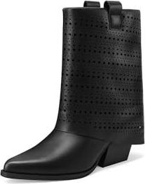 Queen Helena Bottines Camperos Bottes basses Texani Femme X34-64, Noir, 37 EU