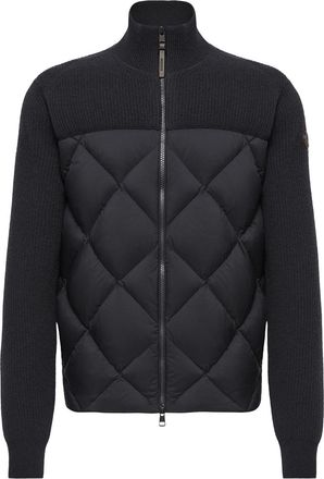 Moncler Moncler Cardigan En Laine Et Cachemire Rembourr&eacute; De Duvet, Homme, Bleu, Taille: Xxl