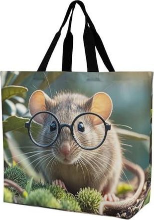 Generic Souris De Guin&eacute;e Avec Des Lunettes Sac A Main Femmes D&eacute;contract&eacute; Sacs L&eacute;ger Sac A Main Femme Pour Gym Quotidienne Plage