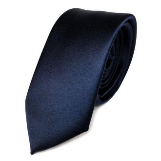 TigerTie étroit satin cravate bleu marine bleu foncé unicolor Polyester