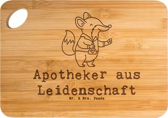 Mr. & Mrs. Panda Holzbrett Apotheker Leidenschaft - Geschenk, Lustig, Spruch, Staatsexamen, Schneidebrett, holzschneidebrett, Pharmazie, Beruf, Fr&uuml;hst&uuml;cksbrett, Brettc