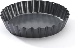 De Buyer de Buyer - Geriffelte runde Tortenform mit erweitertem Rand aus Antihaftbeschichtetem Stahl - 12 x 2 cm - 4703.12, Schwarz
