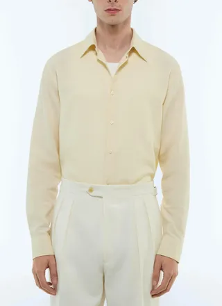 Fursac Chemise &agrave; col hirondelle en lin et coton - Taille XXL - Homme
