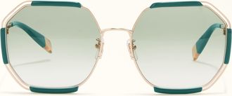 Furla Sonnenbrille Jasper Gr&uuml;n Metall + Acetat Damen