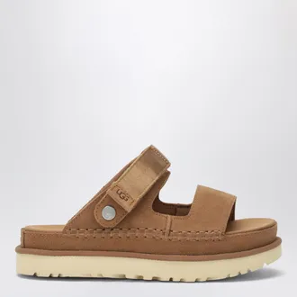 UGG Goldenstar Glide Sandalen aus Wildleder Chestnut