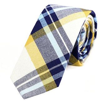 DonDon cravate homme cravate carreaux cravate rayures pour hommes rayée coton - crème