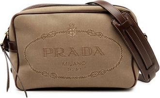 Prada Hobo Bags - Canvas Canapa Logo Crossbody - Gr. unisize - in Braun - für Damen