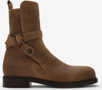 Burberry Bottines Ledger en cuir velours cir&eacute;, Size: 41