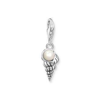 Thomas Sabo Charm-Anh&auml;nger Muschel mit Perle silber 925 Sterlingsilber, Geschw&auml;rzt