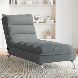 vidaXL Massage-Chaiselongue mit Kissen Dunkelgrau Stoff - Vidaxl