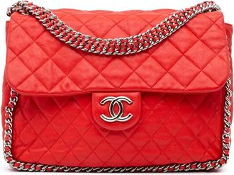 Chanel Hobo Bags - Maxi Washed Lambskin Chain Around Flap - Gr. unisize - in Rot - für Damen