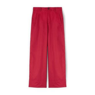 Motivi Cropped-Hose aus Baumwolltwill - - Trousers - Damen - Rot - XS