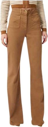 Elisabetta Franchi Femme, Pantalons, Brun, Taille: W25 Daino Flared Jeans