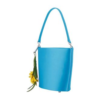 Self Portrait Womens Synthetic Bucket Bag Blue