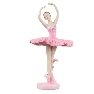 Garneck Mädchen Figur Balletttänzerin Statue tanzendes Mädchen Figur Kunstskulptur rosa Miniatur Harz Heimdekoration Schreibtisch Ornament Statuette Geschenk 