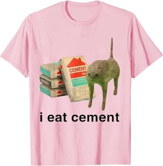 Generic Haut &agrave; col rond imprim&eacute; anglais I Eat Ciment 2026 pour femme, rose, XXL
