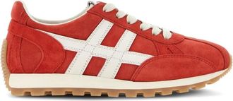 Hogan Femme, Chaussures, Rouge, Taille: 38 1/2 EU Baskets Lac&eacute;es en Daim Rouge