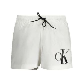 Calvin Klein Homme, Maillots de bain, Blanc, Taille: 2XL Maillot de bain blanc avec poches et logo