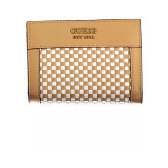 Guess Femme, Accessoires, Brun, Taille: ONE Size Portefeuille compact &eacute;l&eacute;gant marron avec fermeture s&eacute;curis&eacute;e