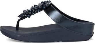 FitFlop Womens Fino Bauble-Bead Toe-Post Sandals, bleu marine, 39 EU