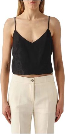 Pinko Pinko, Femme, Tops, Noir, Taille: 38 FR Alpago Top Jacquard Fluido