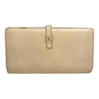 Chanel Portefeuille en cuir Pre-owned - Femme - Pre-owned - Beige - Taille: ONE Size