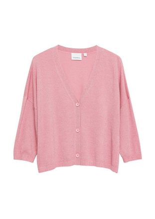 Comma Cardigan Strickjacke Feinstrickcardigan aus Glitzergarn im Loose Fit