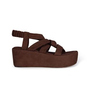 Cortana Dunkelgranatfarbene Plateau-Sandalen - - Shoes - Damen - Rot - 41 EU