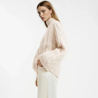 La Redoute Collections Pull Col Montant En Grosse Maille Torsad&eacute;e