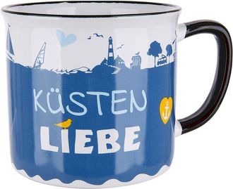 Gilde 46910 - Kaffeebecher, Küsten Liebe, Keramik, 9,5cm x 8,5cm