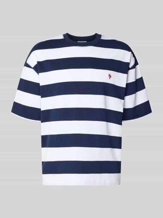 Review T-Shirt mit Label-Stitching und Rundhalsausschnitt