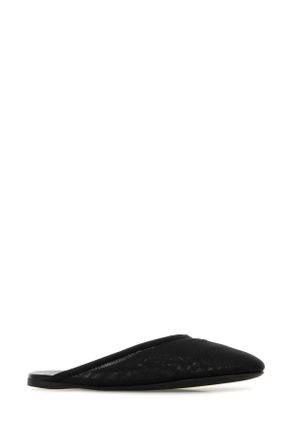 Miu Miu Womens Black Mesh Slippers Nero Flat Shoes